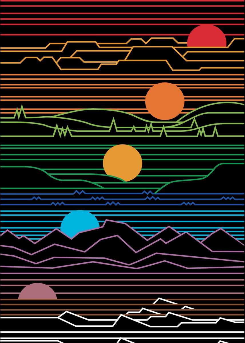 'Vaporwave Line Art' Poster, picture, metal print, paint by BestPrints ...