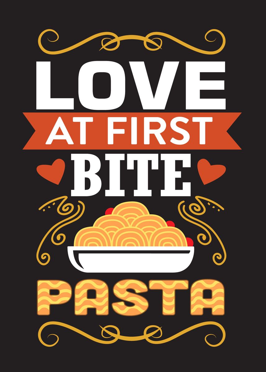 'Bite Pasta ' Poster, picture, metal print, paint by Beone Digital ...
