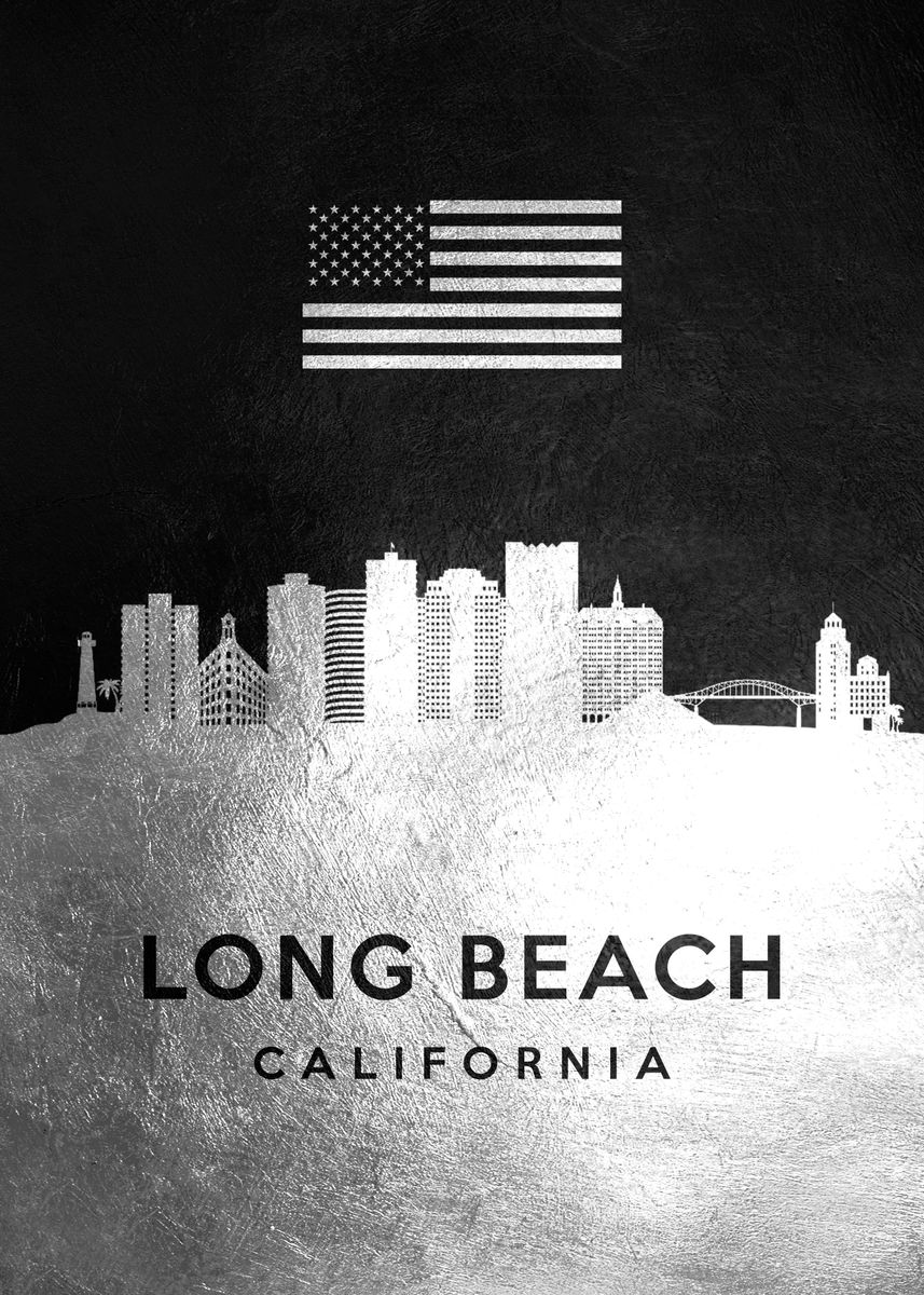 'Long Beach California' Poster, picture, metal print, paint by ...