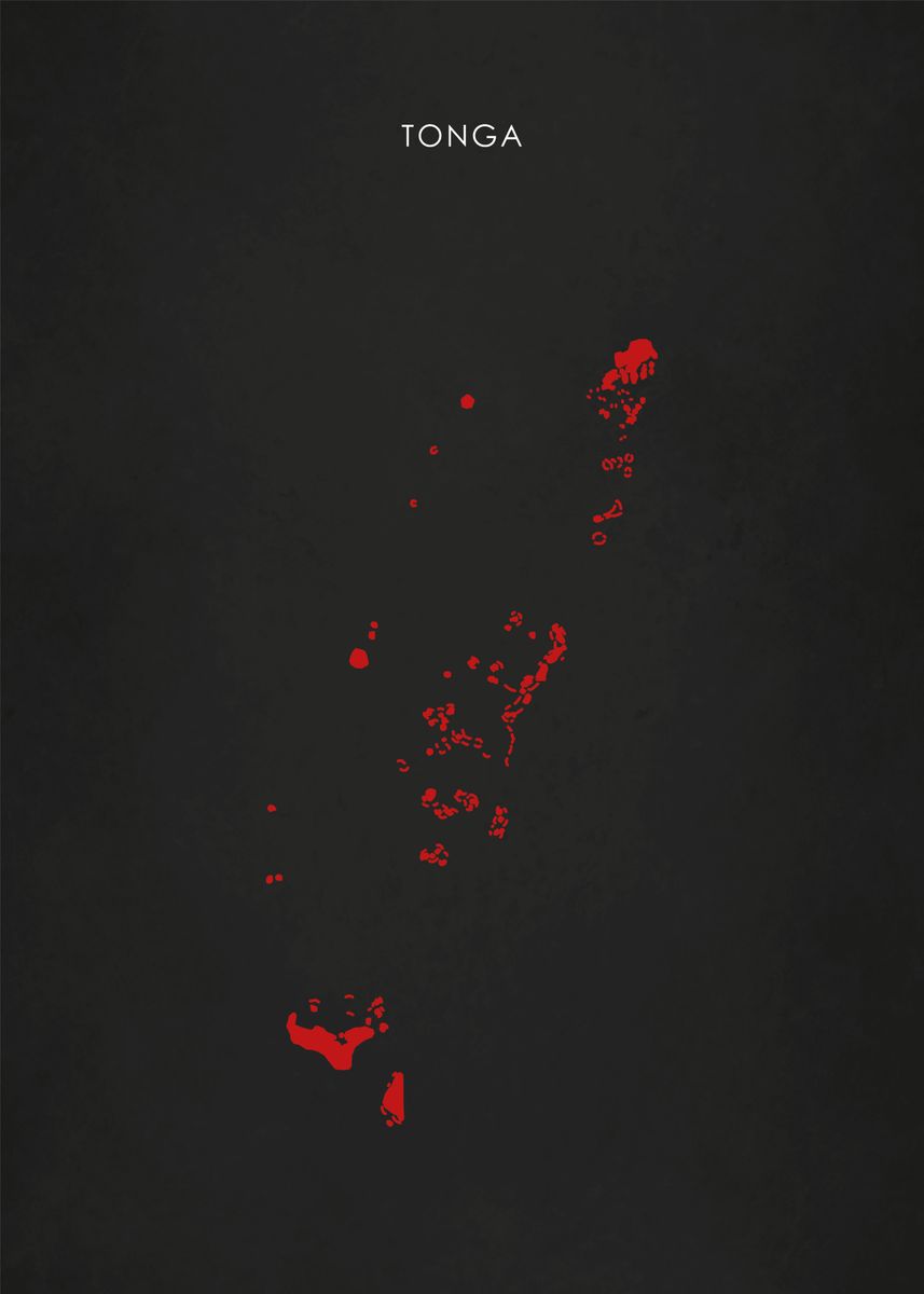 'Tonga Islands Flag Map' Poster by Alo | Displate