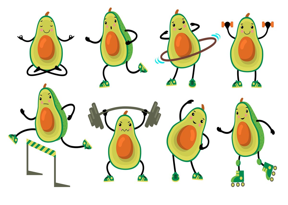 'Avocado exercising' Poster by Diego The Designer | Displate