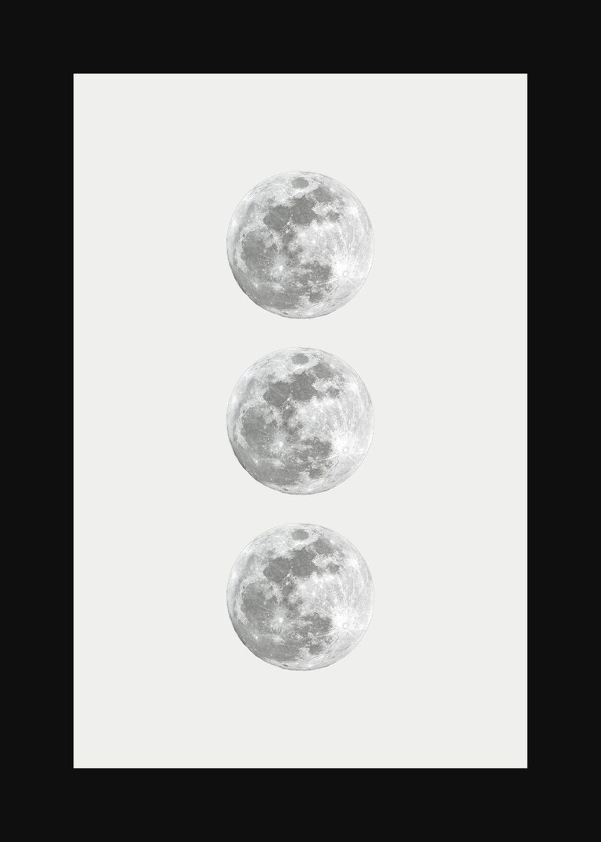 'Three moons' Poster, picture, metal print, paint by akwwnm | Displate