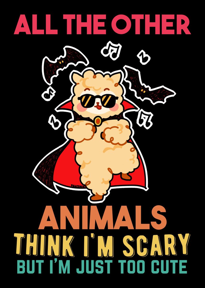 'Sheep vampire bat bloodsuc' Poster, picture, metal print, paint by ...