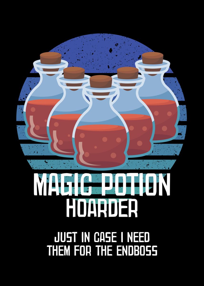 'Magic Potion Hoarder ' Poster, picture, metal print, paint by Andreas ...