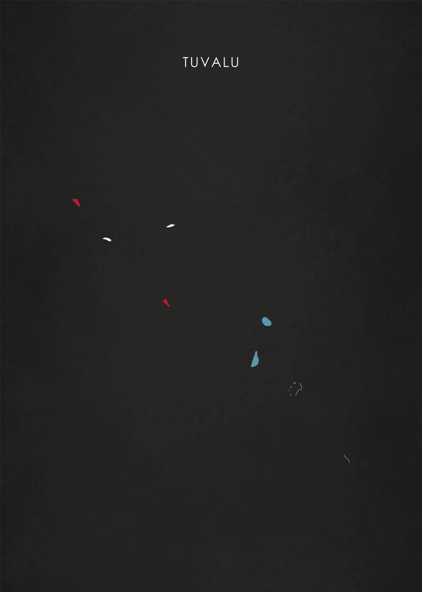 'Tuvalu Islands Flag Map' Poster, picture, metal print, paint by Alo ...