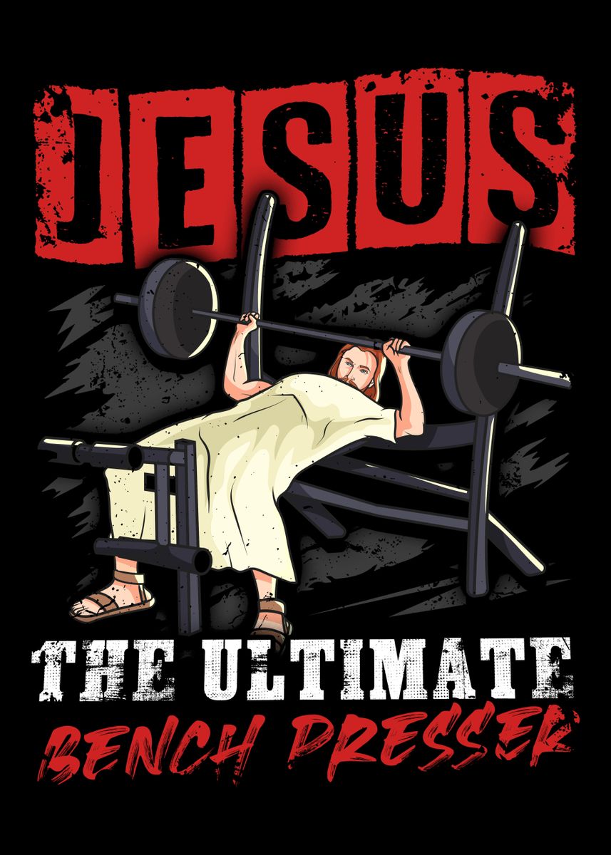 'Jesus The Ultimate Bench' Poster, picture, metal print, paint by ...