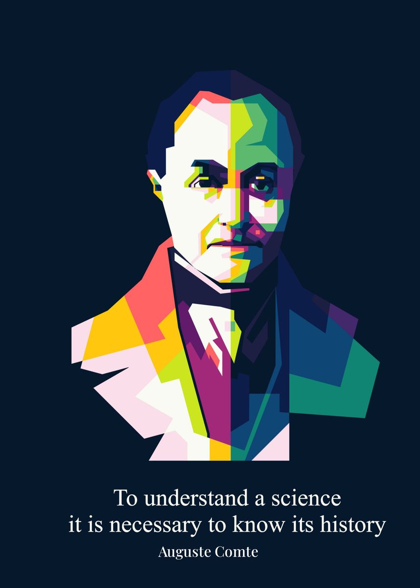 'Auguste Comte' Poster, picture, metal print, paint by WPAP 46 | Displate