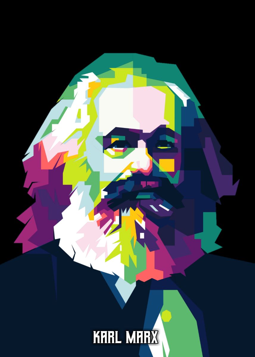 'Karl Marx' Poster, picture, metal print, paint by WPAP 46 | Displate
