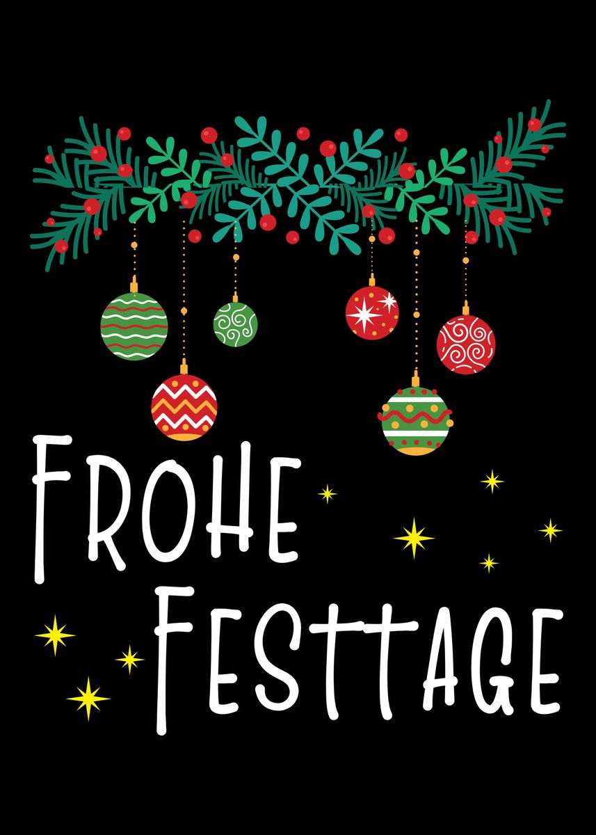 'Frohe Festtage Weihnacht' Poster, picture, metal print, paint by ...