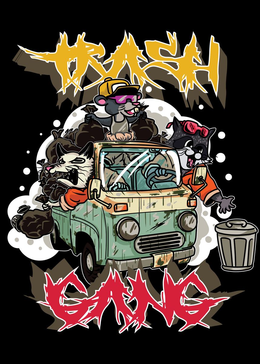 'Trash Gang Team Trash' Poster, picture, metal print, paint by MzumO ...