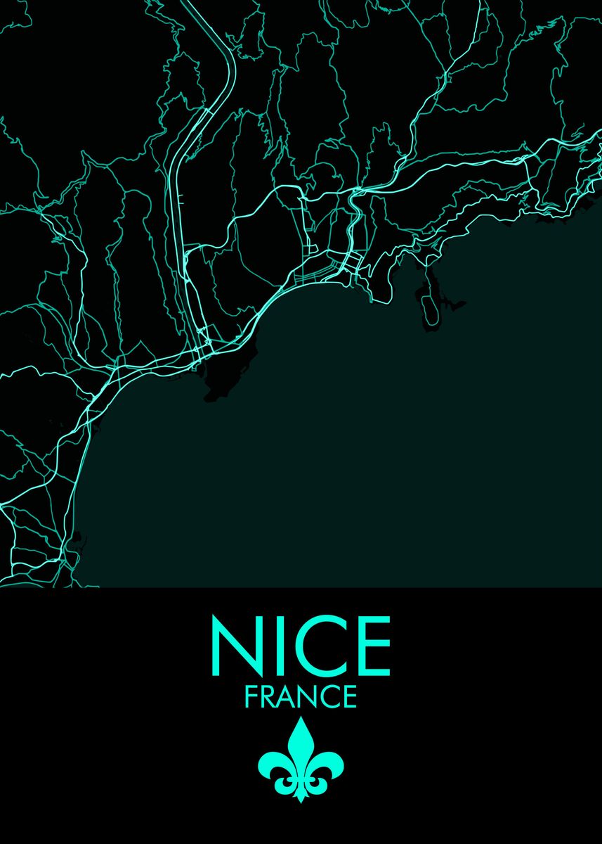 'NICE FRANCE' Poster, picture, metal print, paint by Atomic Chinook ...