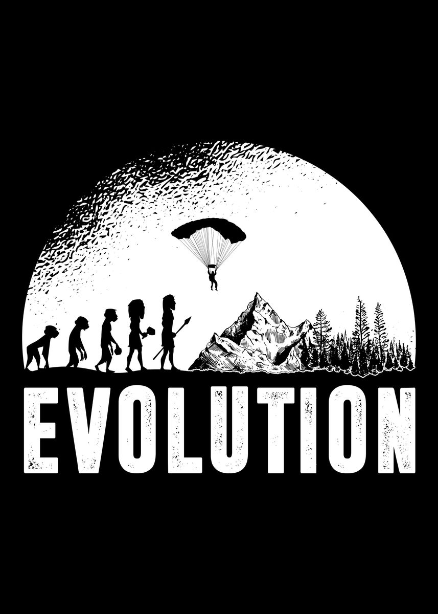 'Paragliding Evolution' Poster by Cooldruck | Displate