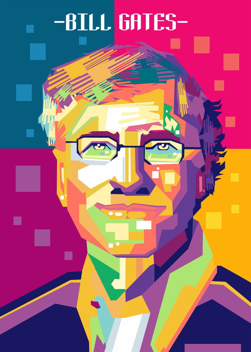 'Bill Gates' Poster, picture, metal print, paint by Jeff Creative Art ...