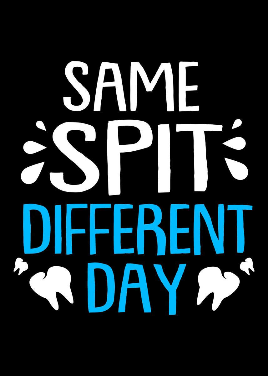 'Dentist Funny Mouth Spit' Poster, picture, metal print, paint by ...