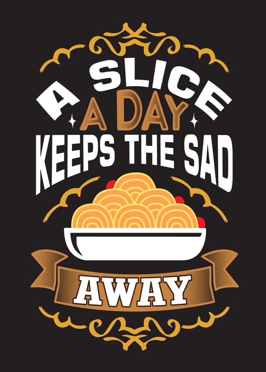 'Sad Pasta' Poster, picture, metal print, paint by Beone Digital | Displate