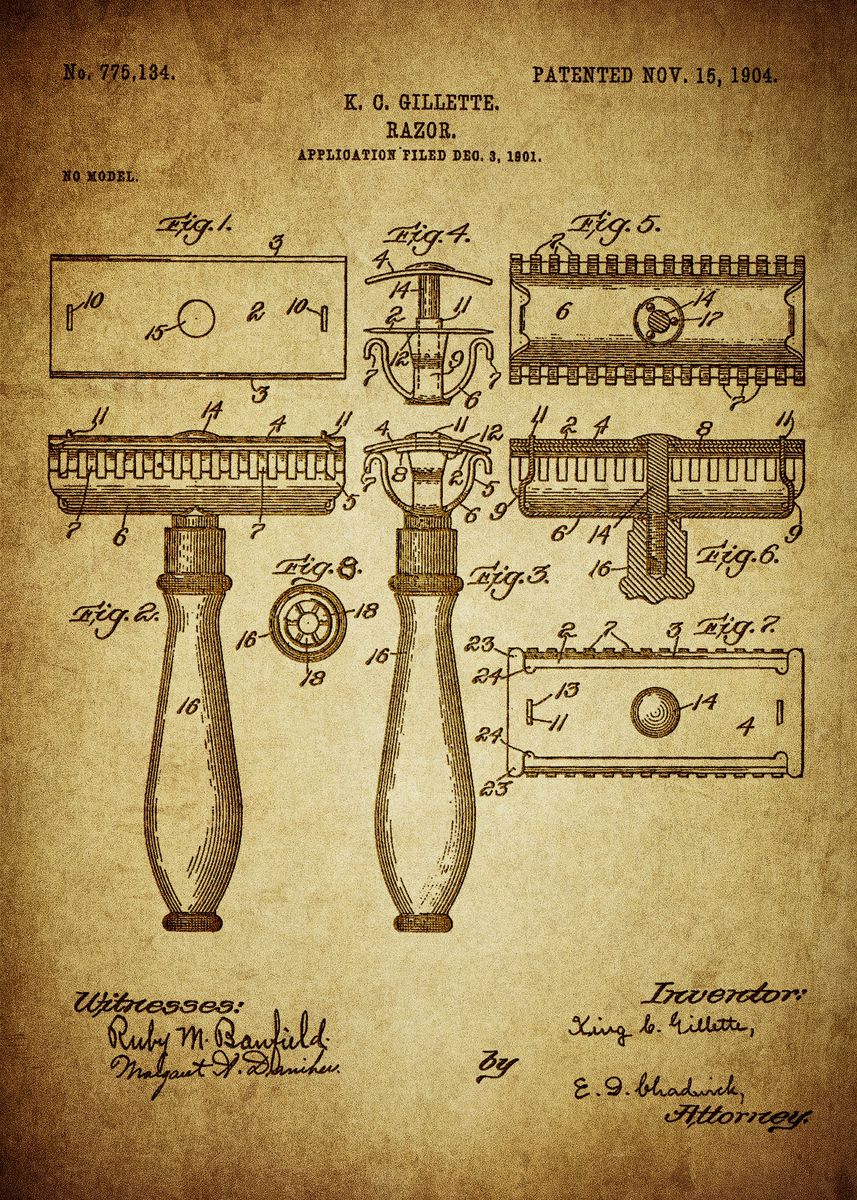' Gillette Razor' Poster, picture, metal print, paint by TheArtCart ...