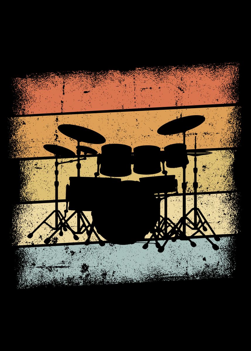 'Drummer Gift' Poster, picture, metal print, paint by schmugo | Displate