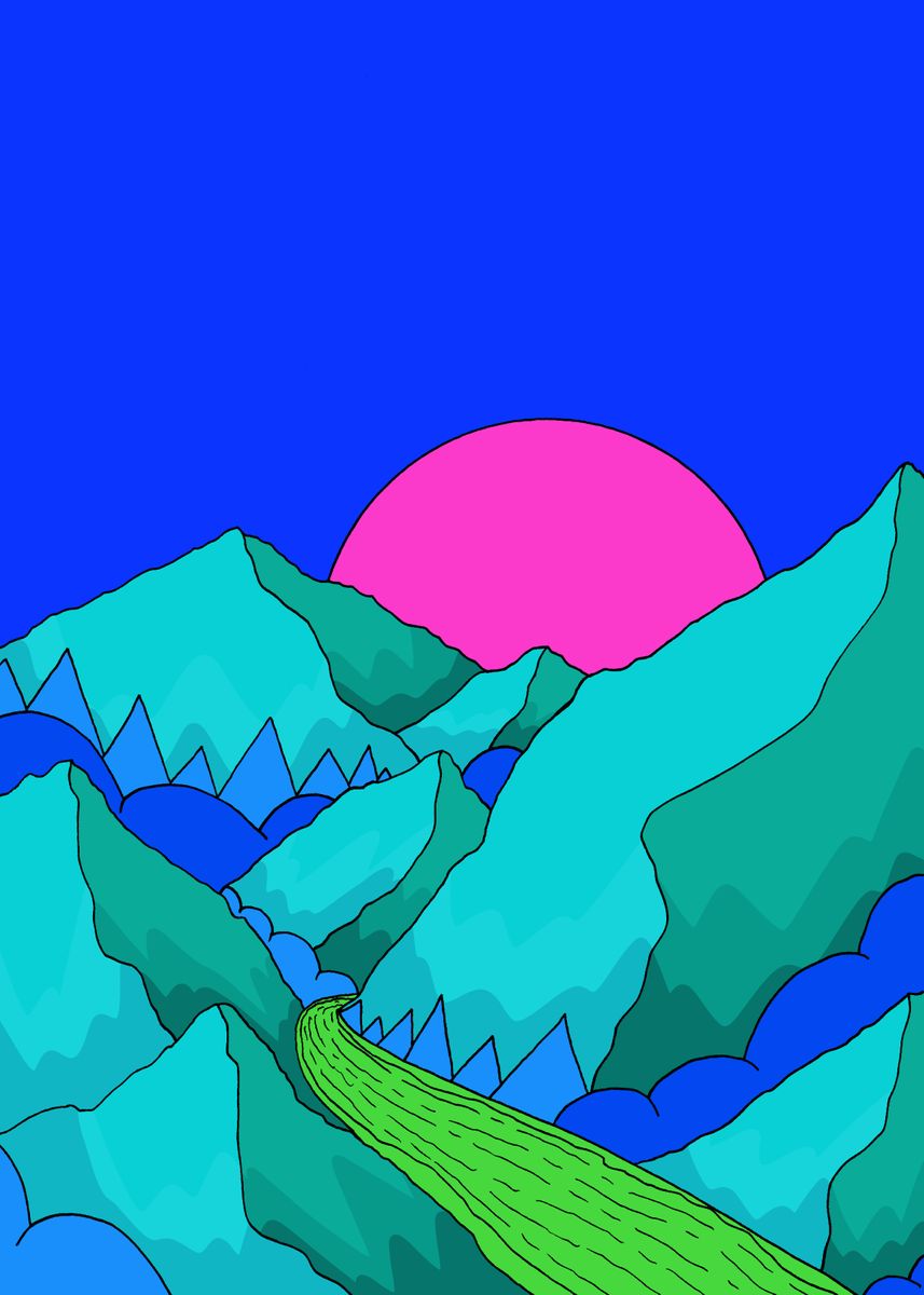 'The green river ' Poster, picture, metal print, paint by Steve Wade ...