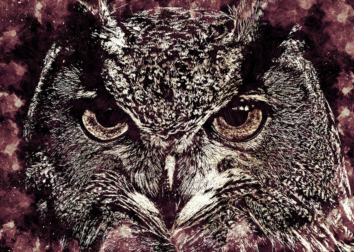 'Owl Sharp Eyes Art' Poster by Ikhwan TheReverience | Displate