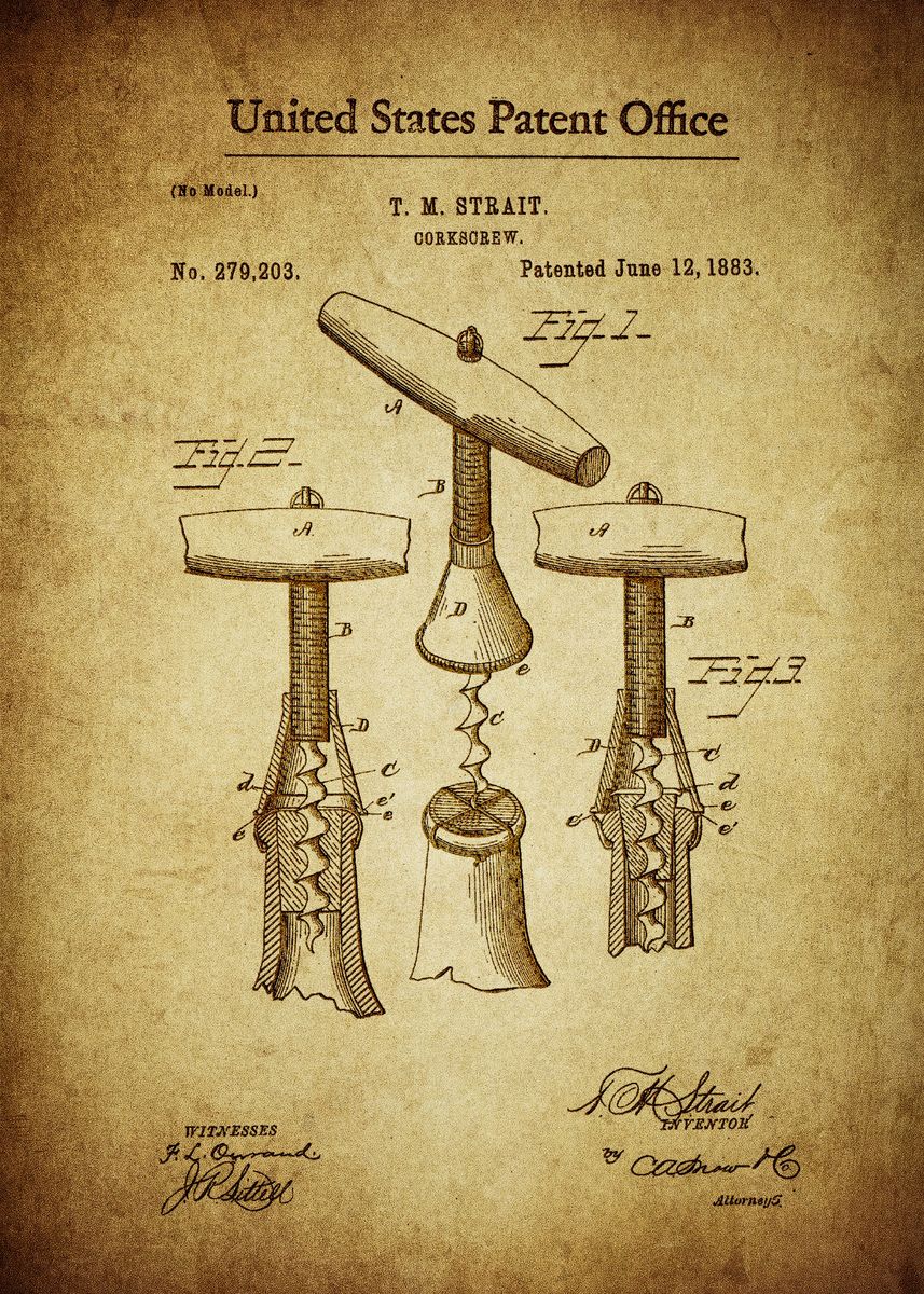 ' Corkscrew' Poster, picture, metal print, paint by TheArtCart | Displate