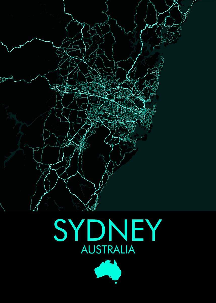 'SYDNEY AUSTRALIA' Poster, picture, metal print, paint by Atomic Chinook | Displate