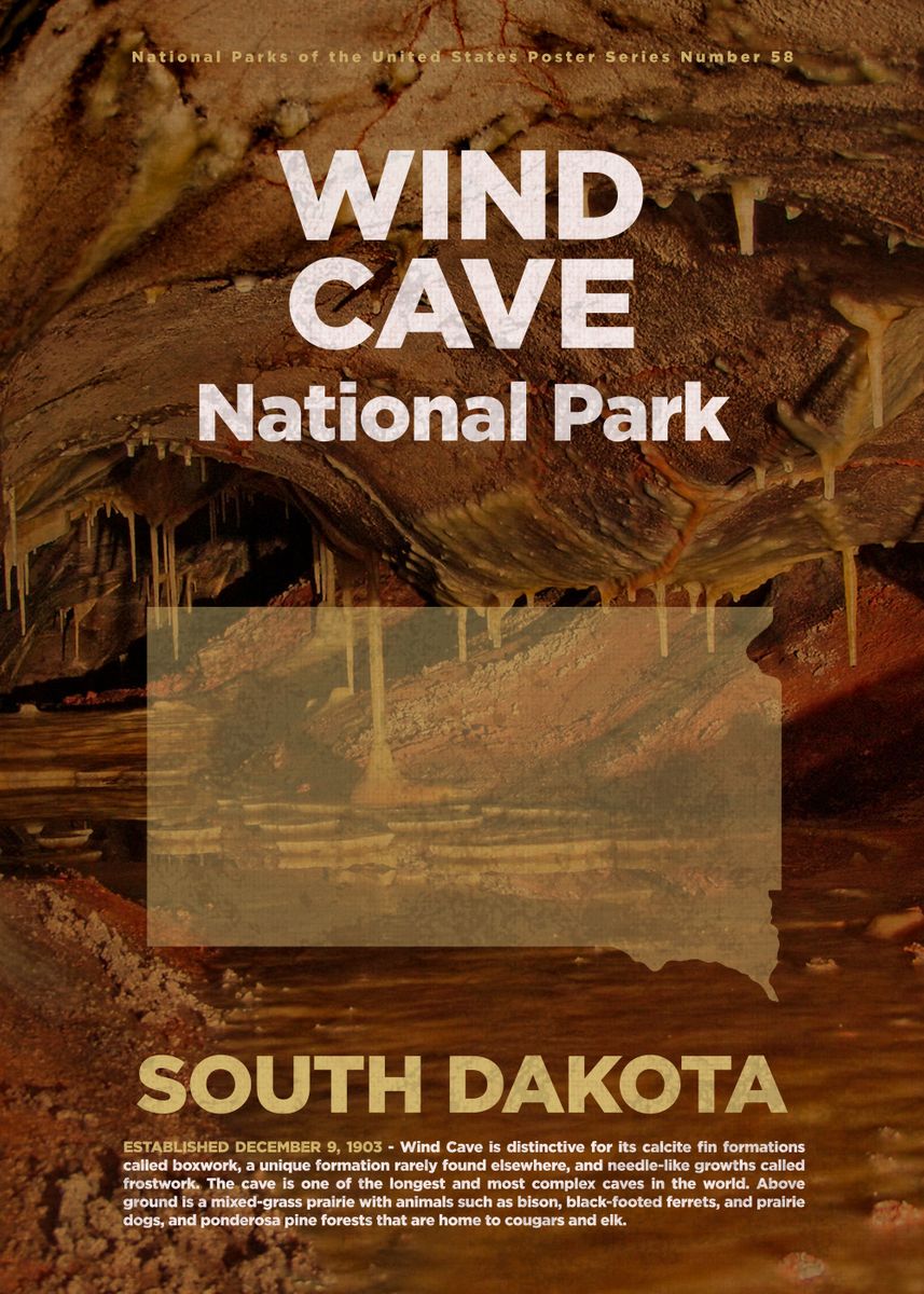 'Wind Cave National Park' Poster, picture, metal print, paint by Design ...