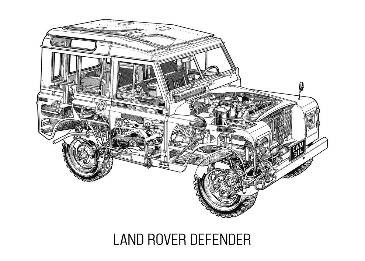 'Land Rover Defender' Poster by JAT DESIGNS | Displate