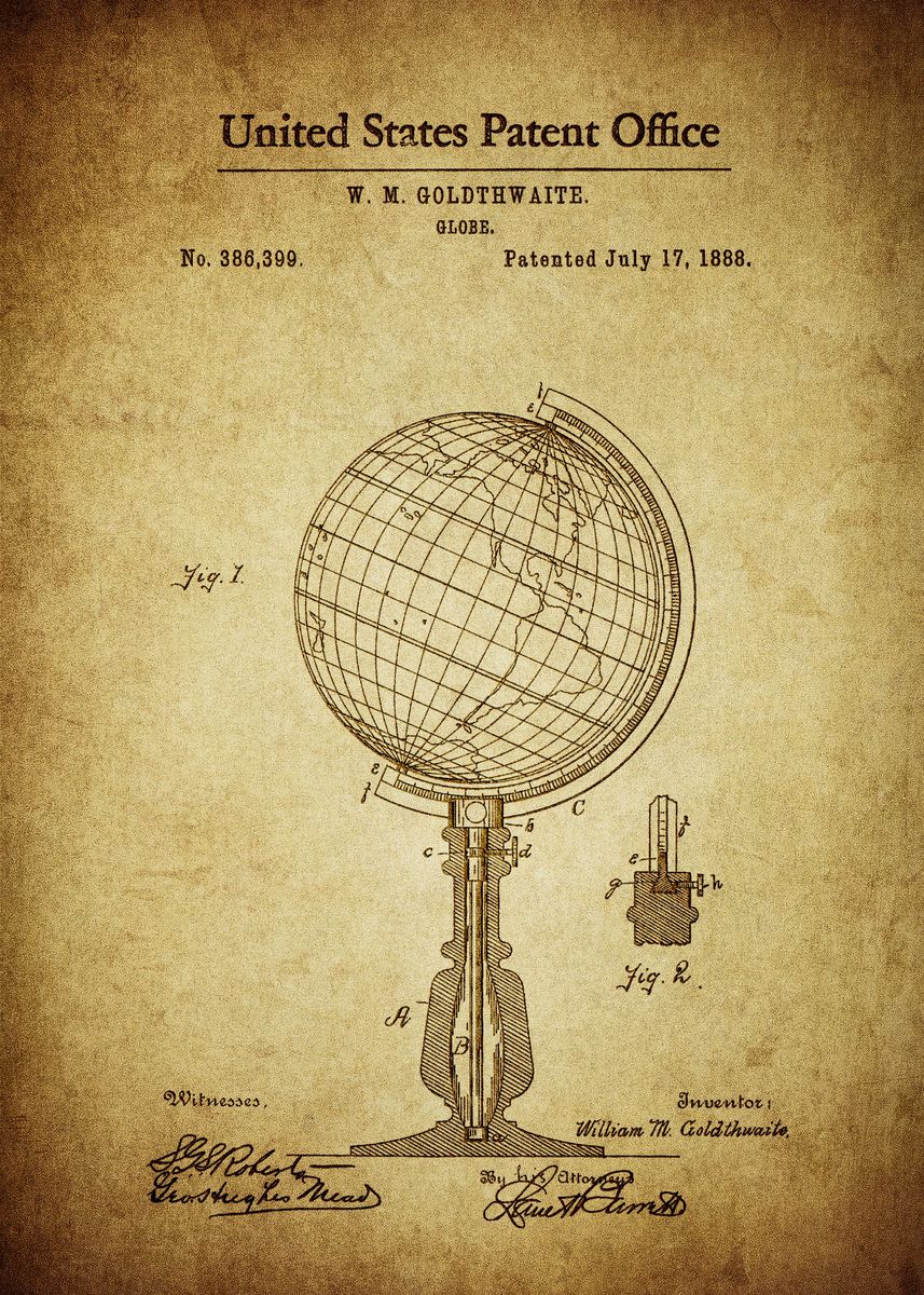 ' World Globe ' Poster, picture, metal print, paint by TheArtCart ...