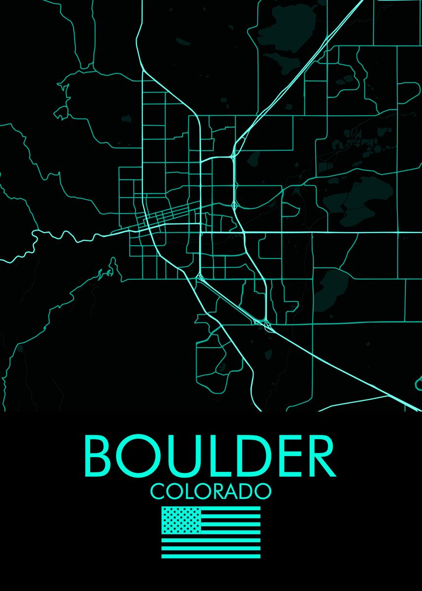 'BOULDER COLORADO USA' Poster, picture, metal print, paint by Atomic ...