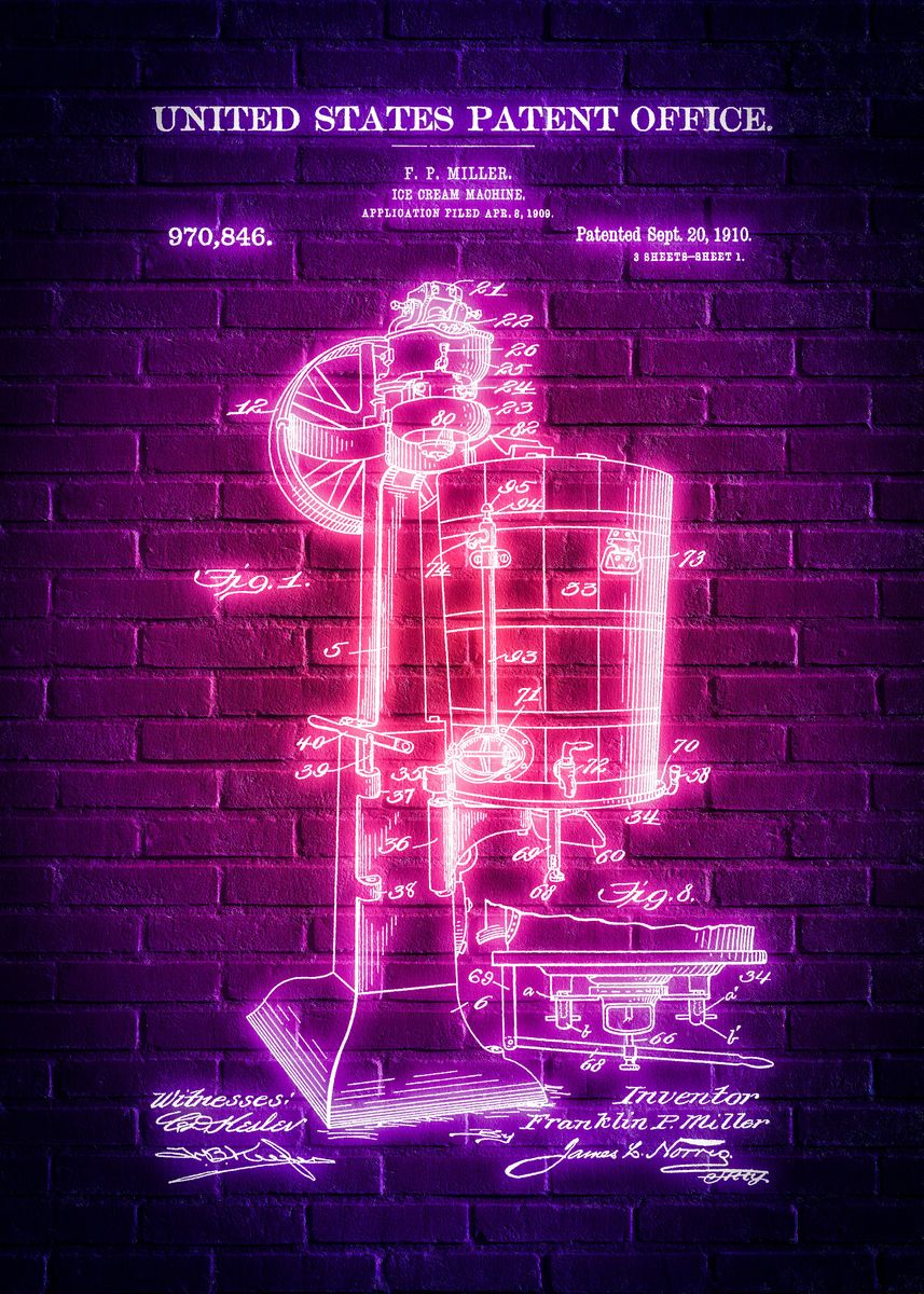 'Ice Cream Maker' Poster, picture, metal print, paint by AK47 Creative ...