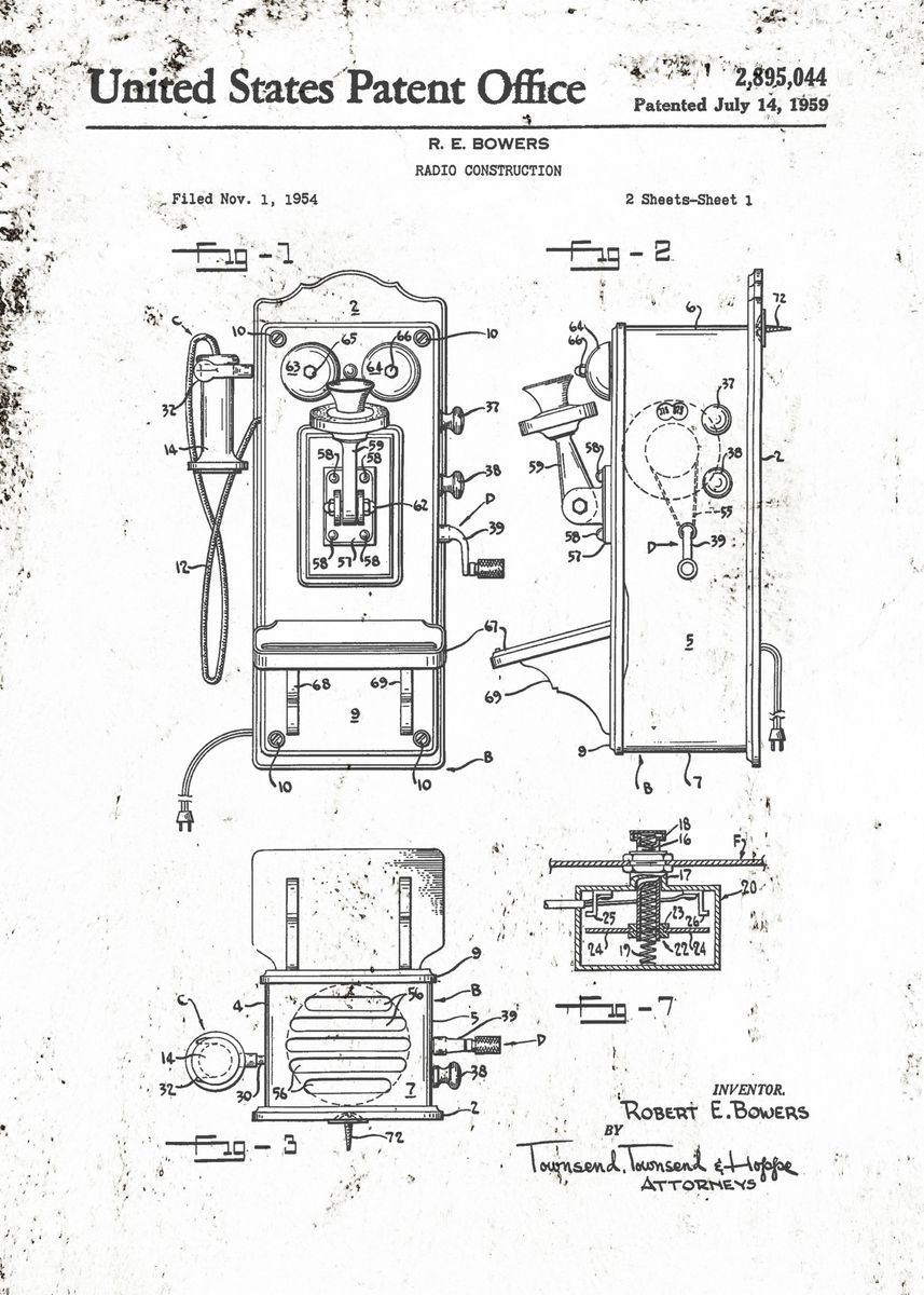 ' Vintage Telephone' Poster, picture, metal print, paint by Reaper Art ...