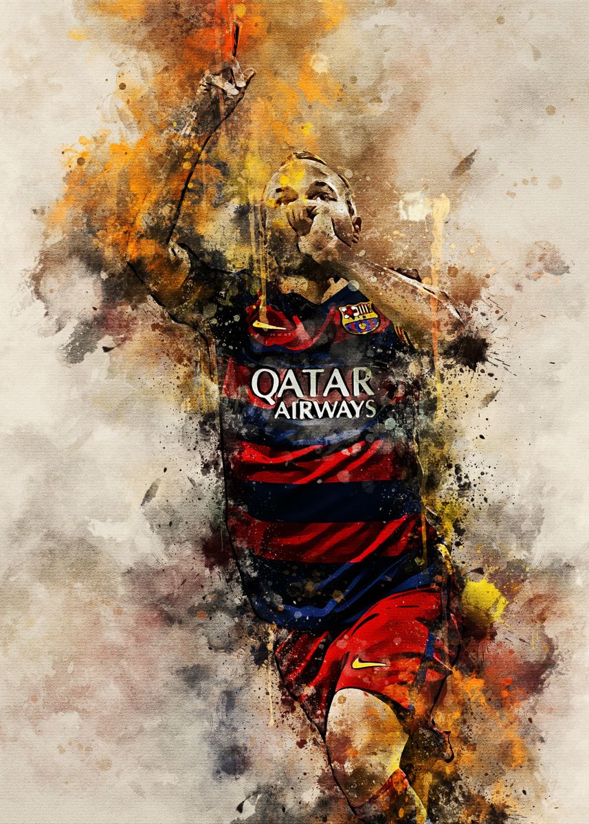 'Andres Iniesta' Poster, picture, metal print, paint by Murray Oren ...