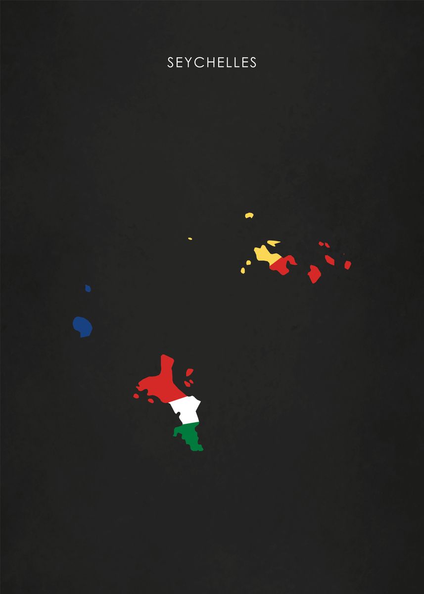 'Seychelles Flag Map' Poster by Alo | Displate