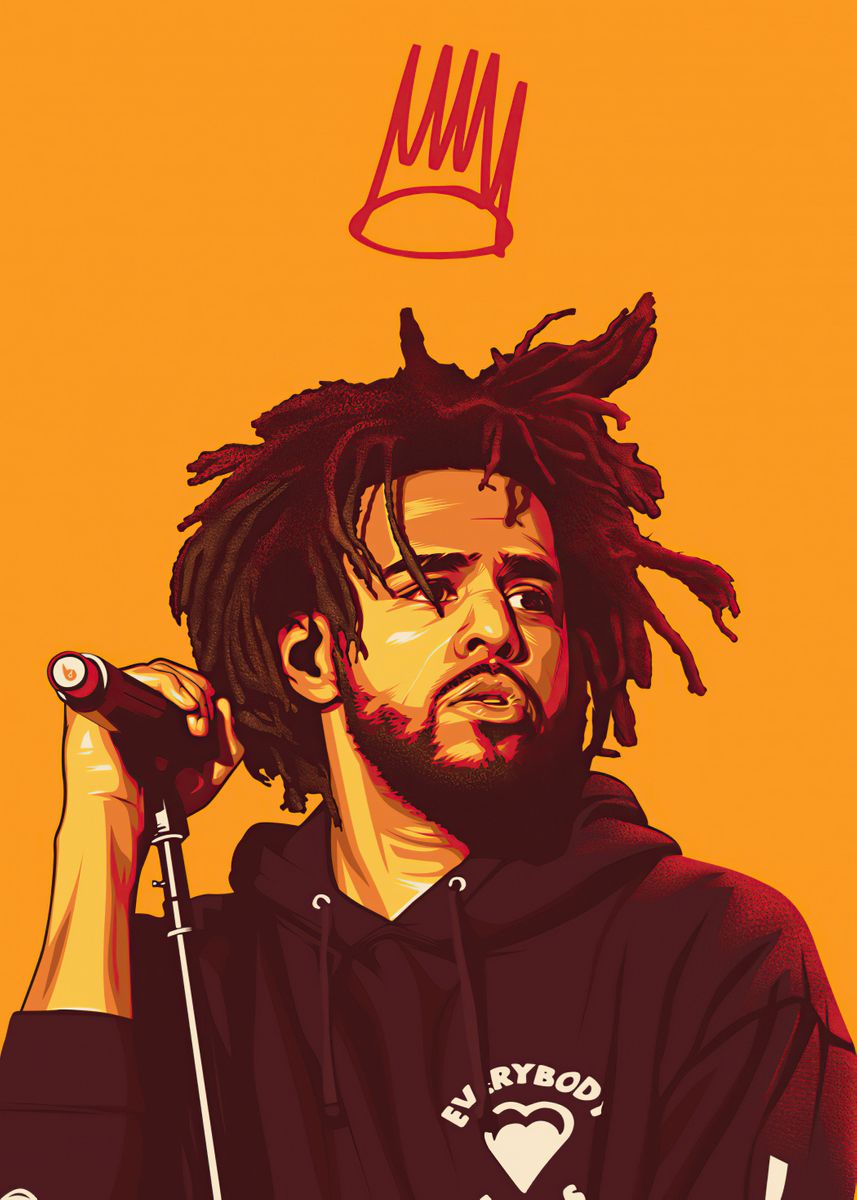 'J Cole' Poster, picture, metal print, paint by Javon Keebler | Displate