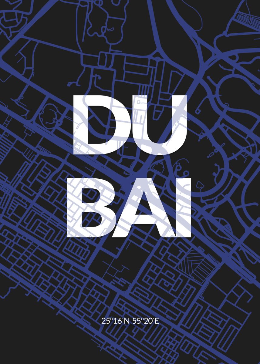 'Colorful Dubai Map' Poster by maystudio | Displate
