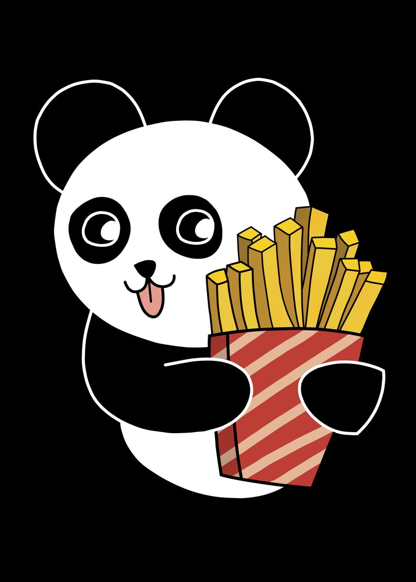 'The Pandas Fries' Poster, picture, metal print, paint by Alexander ...