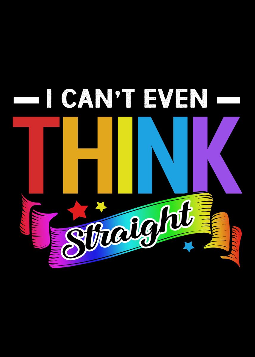 'LGBT Rainbow Straight' Poster, picture, metal print, paint by ...
