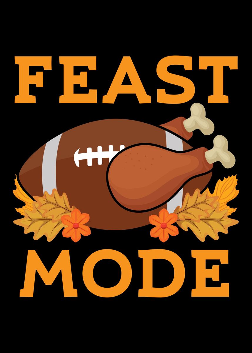 'Feast Football Halloween' Poster, picture, metal print, paint by ...