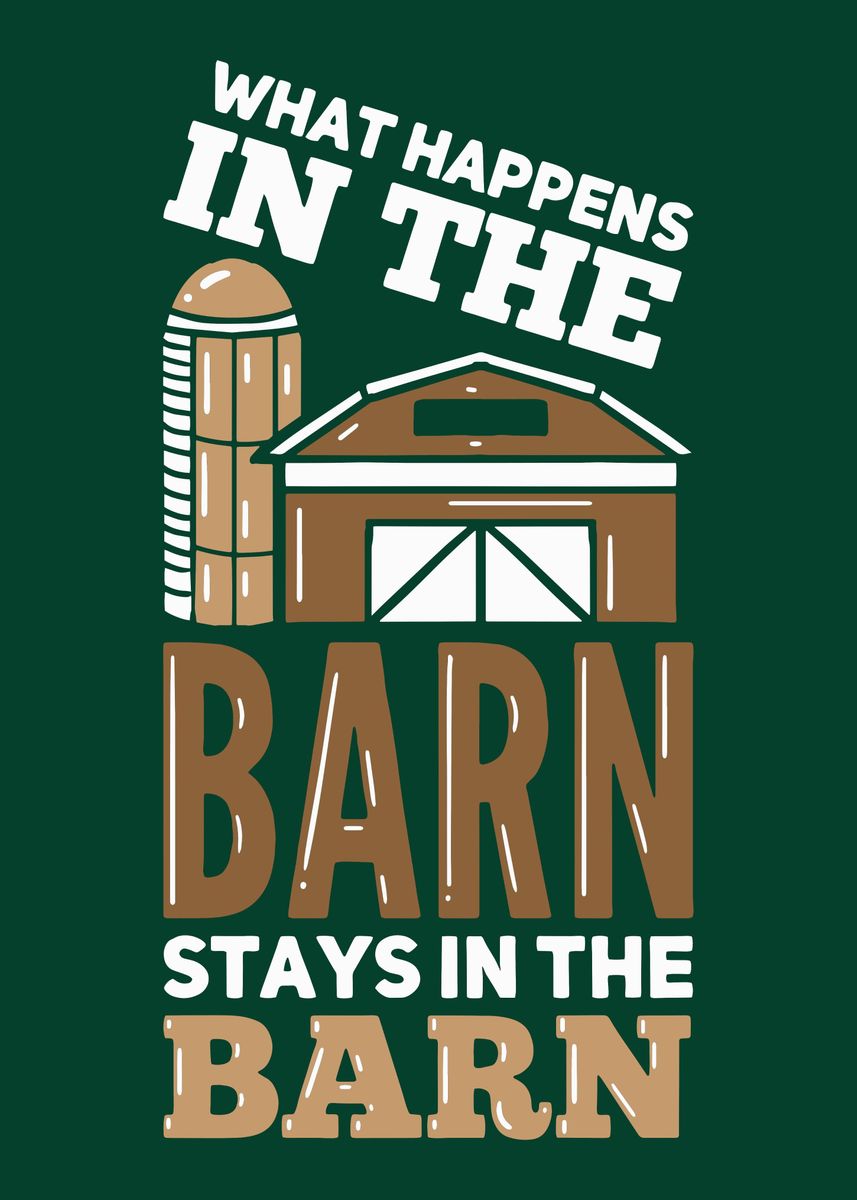 'What Happens In The Barn' Poster, picture, metal print, paint by ...