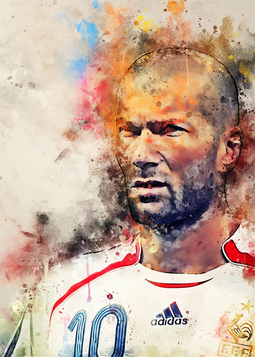 'Zinedine Zidane ' Poster, picture, metal print, paint by Mcgilvery ...