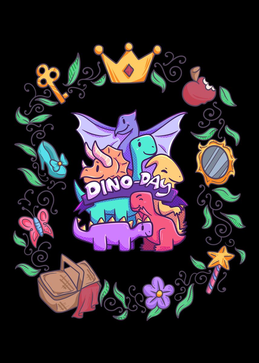 'Dinoday Trex Brachio Diplo' Poster, picture, metal print, paint by ...