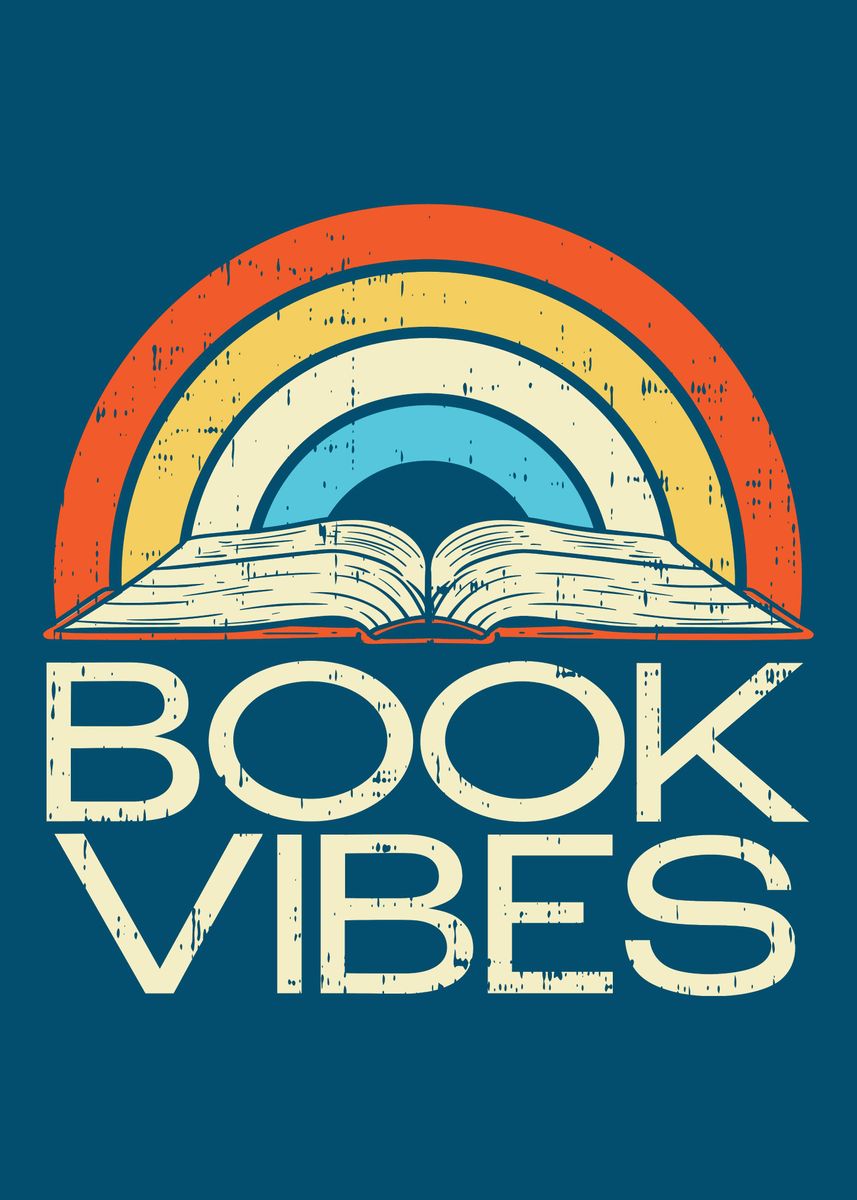 'Book Vibes Book Lovers' Poster, picture, metal print, paint by ...