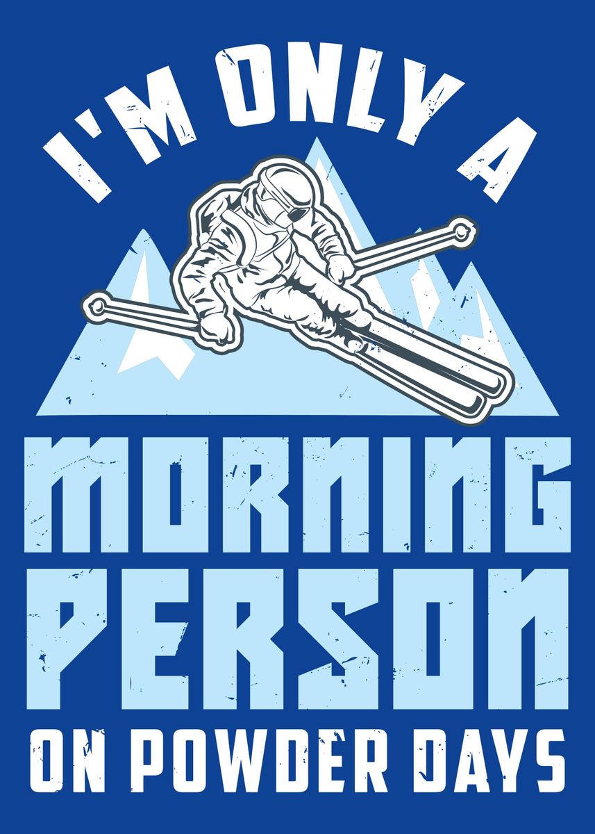 'Cool Skiing Powder Days' Poster, picture, metal print, paint by ...