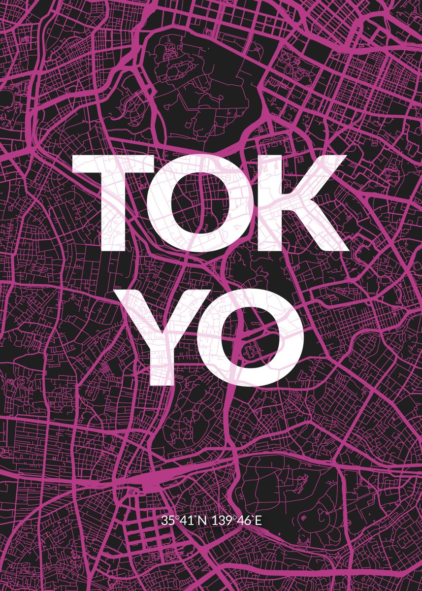 'Colorful Tokyo Map' Poster, picture, metal print, paint by maystudio ...
