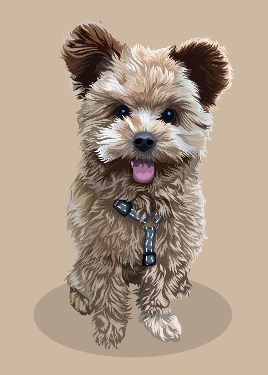 'Illustration Realistic Dog' Poster by SF Artwork | Displate