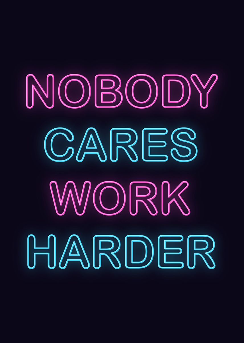 'Neon Motivation Quote' Poster, picture, metal print, paint by Rizalul ...