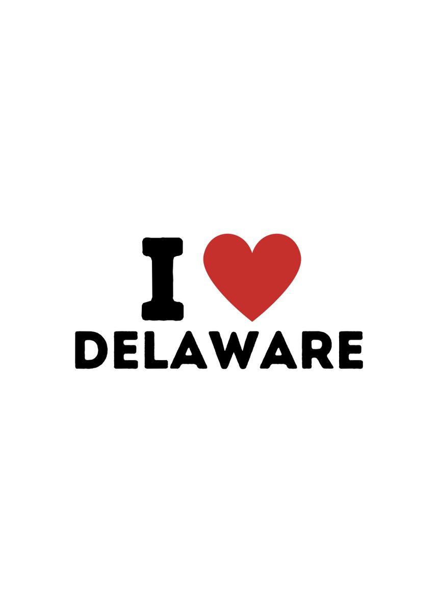 'I Love Delaware Simple' Poster by James Adams | Displate