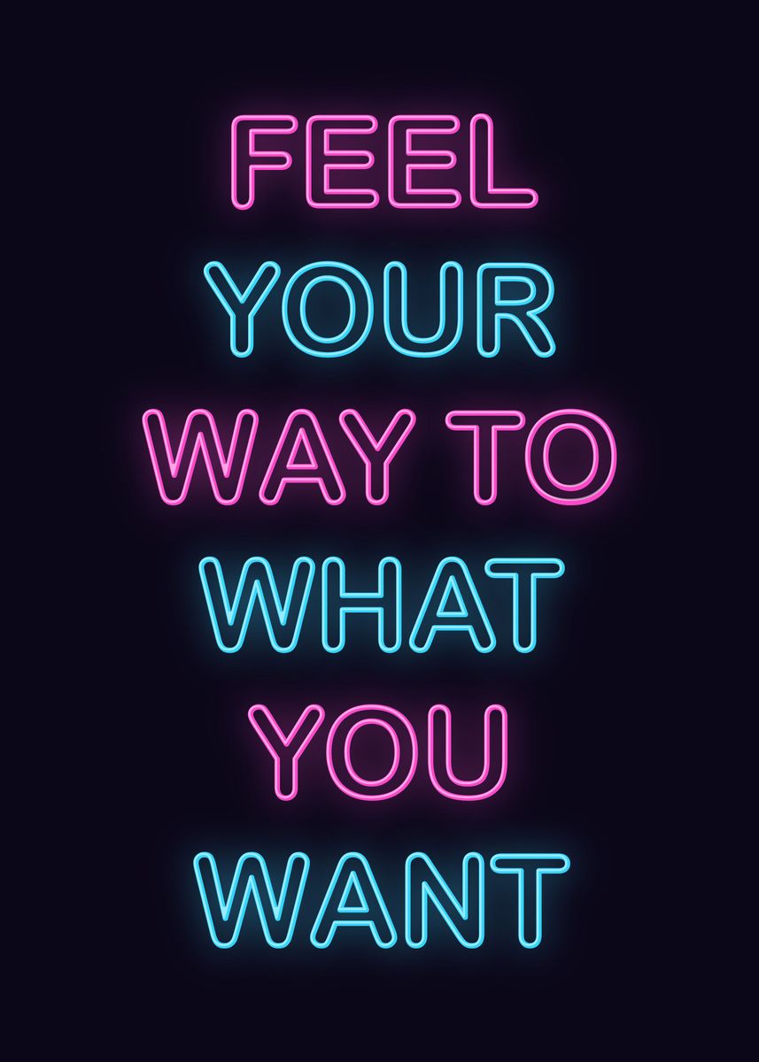 'Neon Motivation Quote' Poster by Rizalul Ammar | Displate