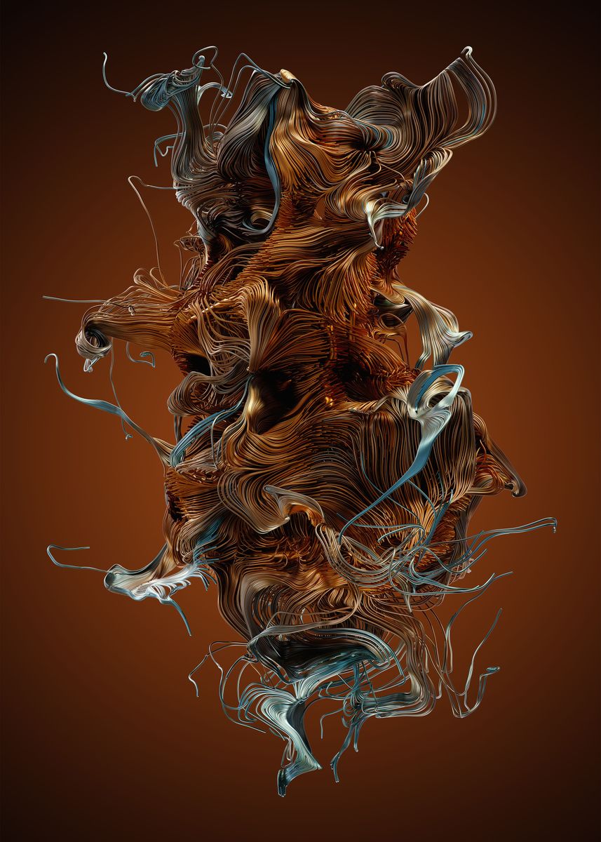 'Chaotic Lines Art 16 Color' Poster by Chaotic Lines | Displate