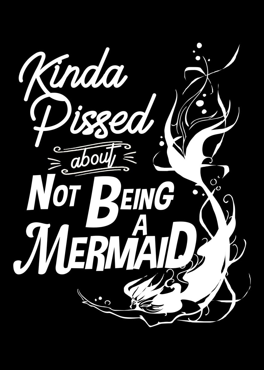 'Mermaid Pissed Human Fish' Poster, picture, metal print, paint by ...